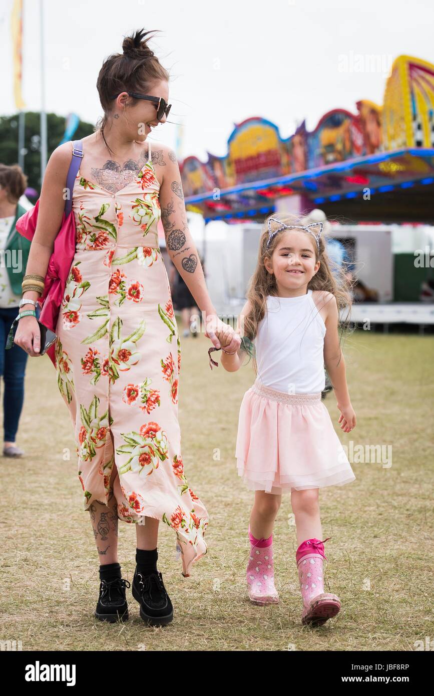 Festival-goers Sian and Madison Alexander on day three of the Isle of ...
