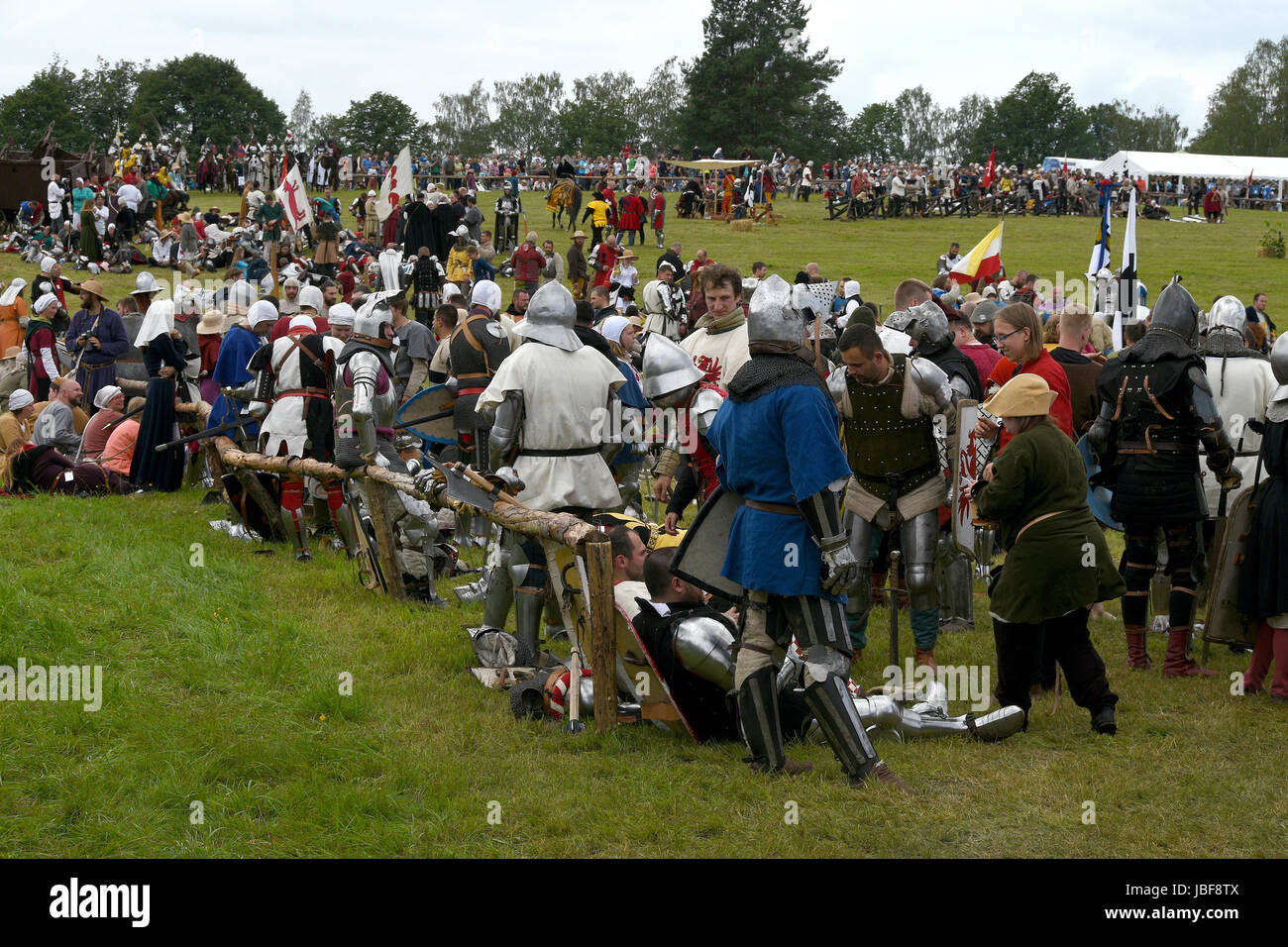 The staging of the medieval Battle of Grunwald in which the Teutonic ...