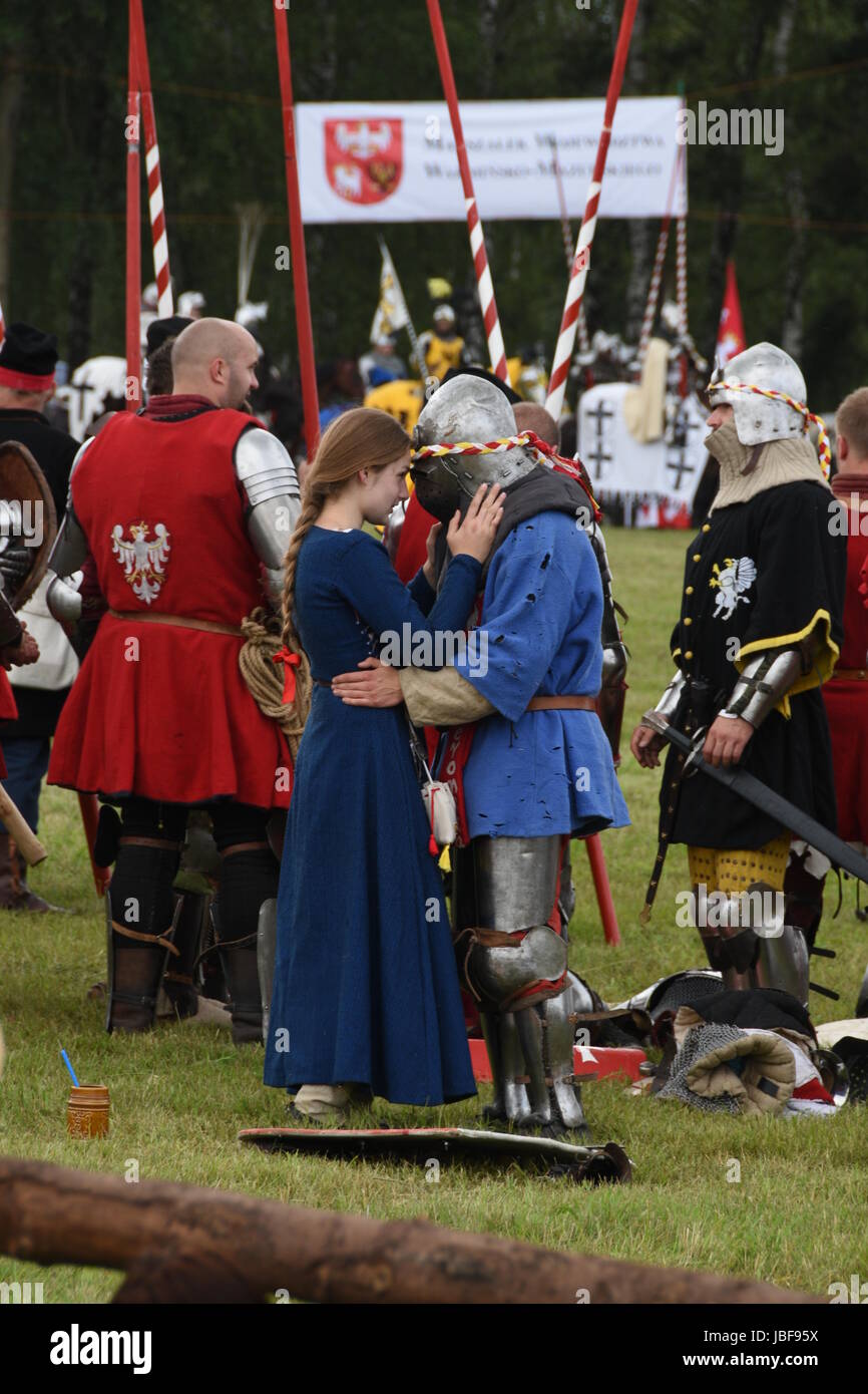 The staging of the medieval Battle of Grunwald in which the Teutonic ...