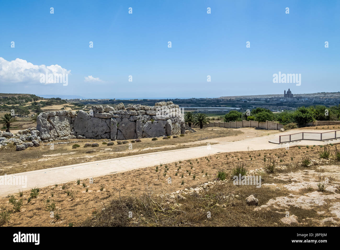 Ggantija Temple Neolithic megalith complex ruins - Gozo, Malta Stock ...