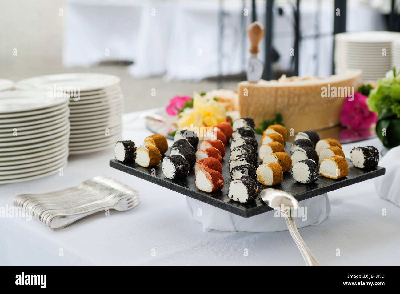 buffet table with a variety of cheeses Stock Photo - Alamy