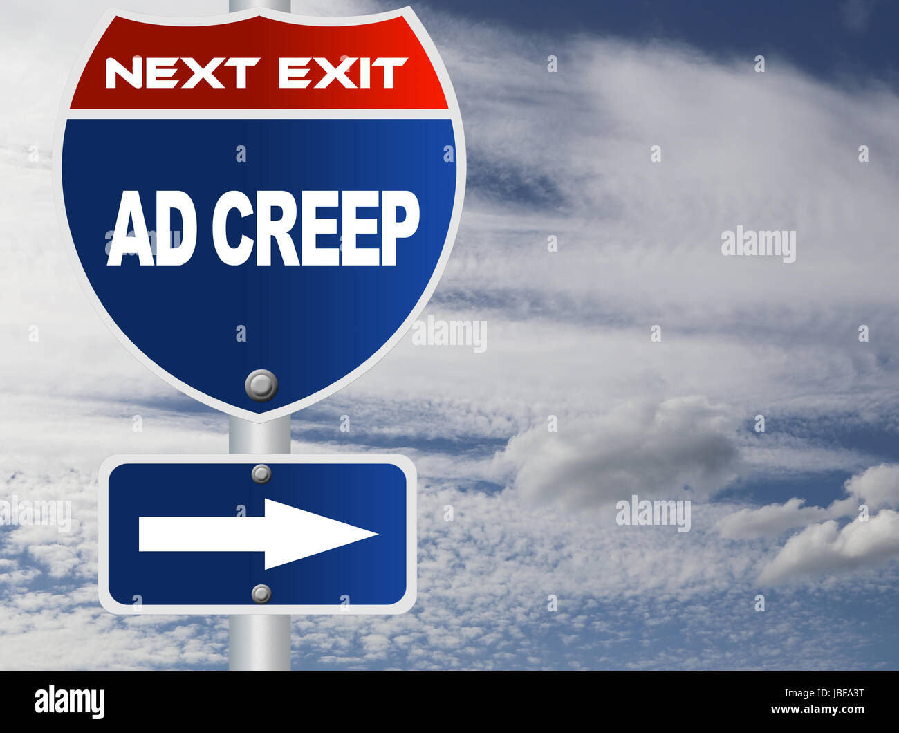 Ad creep road sign Stock Photo - Alamy