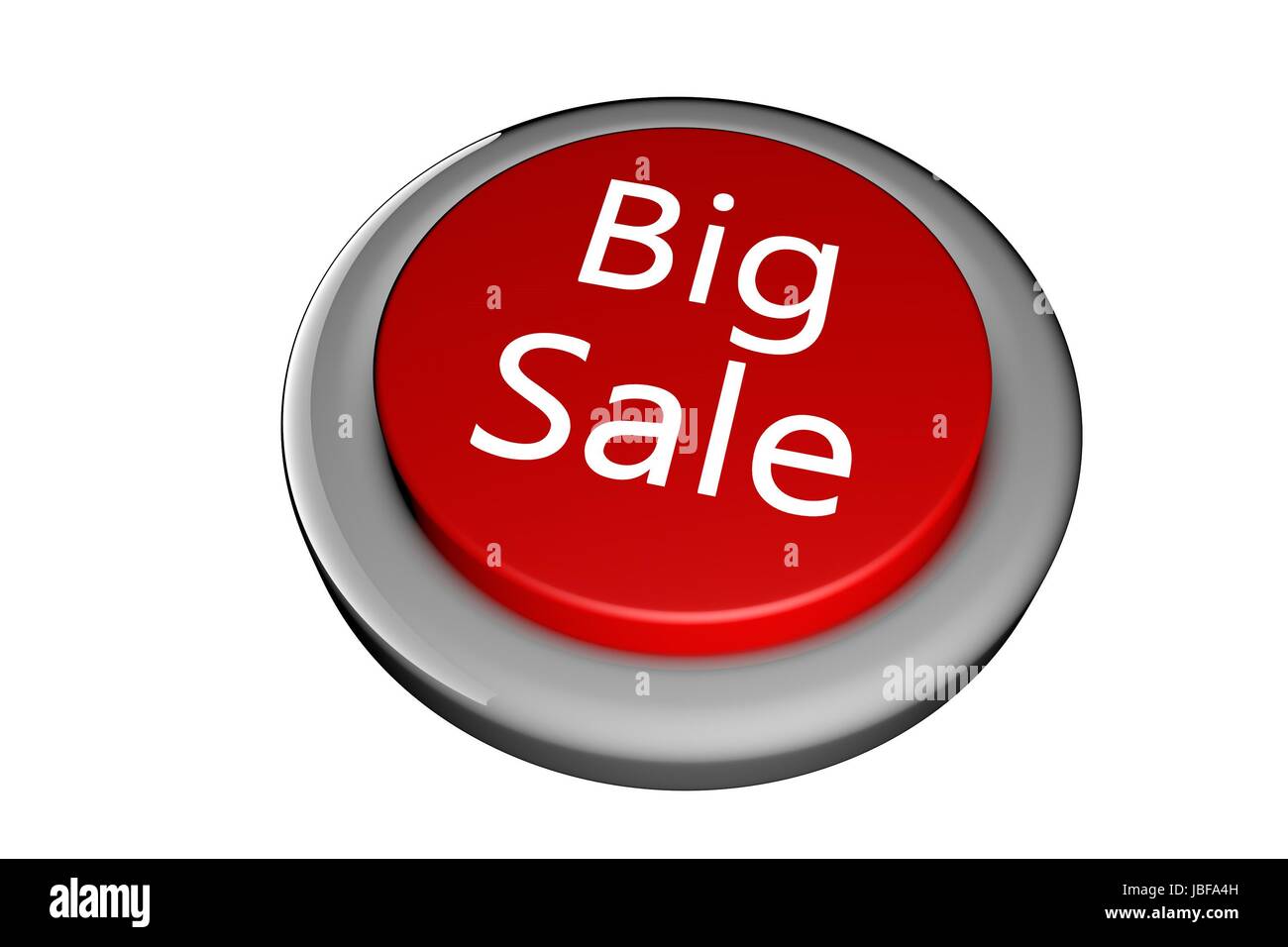Red button with text "Big sale", 3d render Stock Photo - Alamy