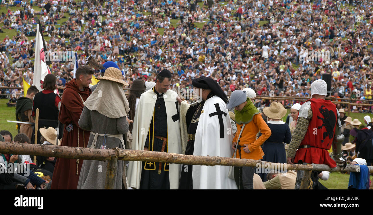 The staging of the medieval Battle of Grunwald in which the Teutonic ...