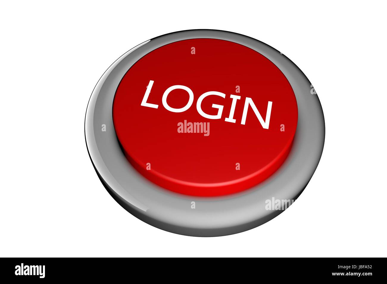 Red button with text "login", 3d render Stock Photo - Alamy
