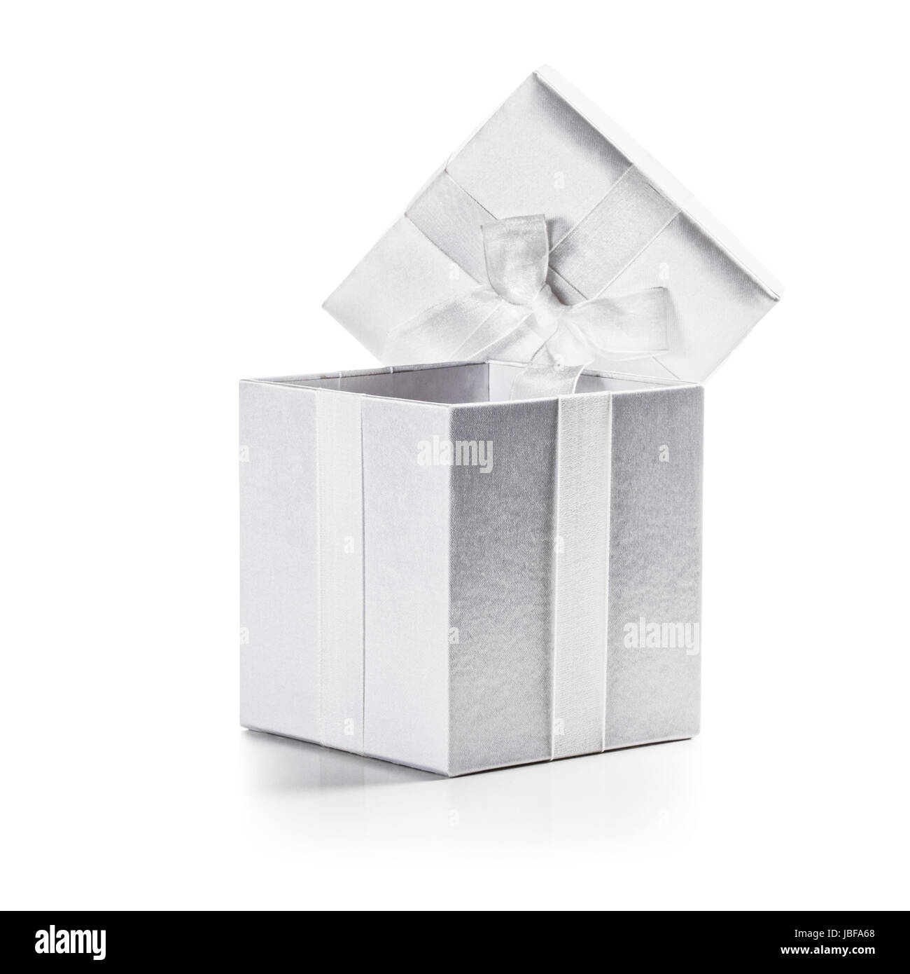 White box with ribbon bow isolated on white background clipping path ...
