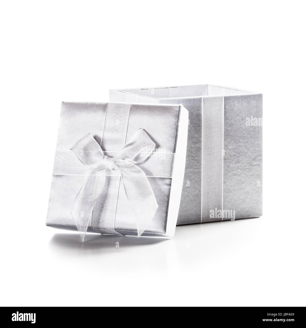 White box with ribbon bow isolated on white background clipping path ...