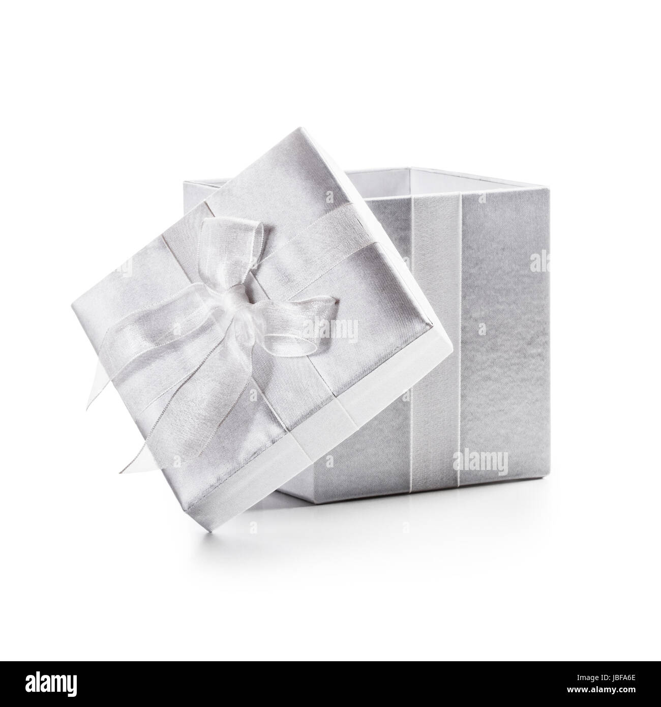 White box with ribbon bow isolated on white background clipping path ...