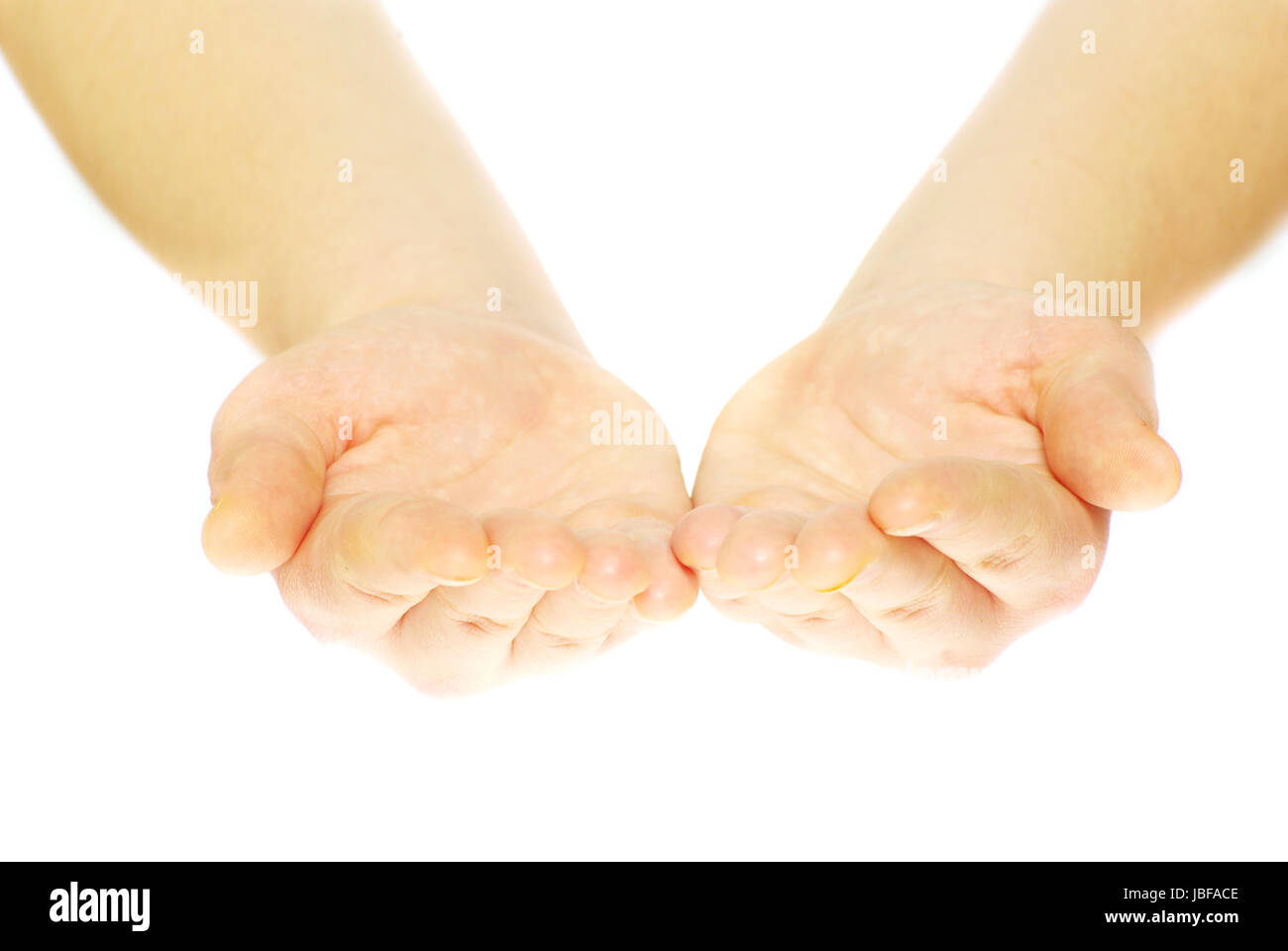 Empty hands isolated on white Stock Photo - Alamy