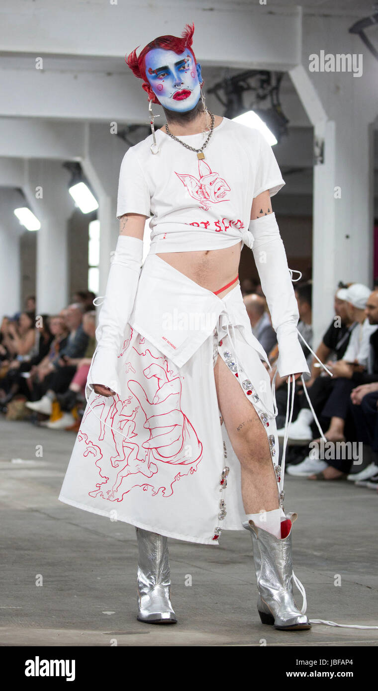 Models on the catwalk for MAN, during London Fashion Week Men's June ...