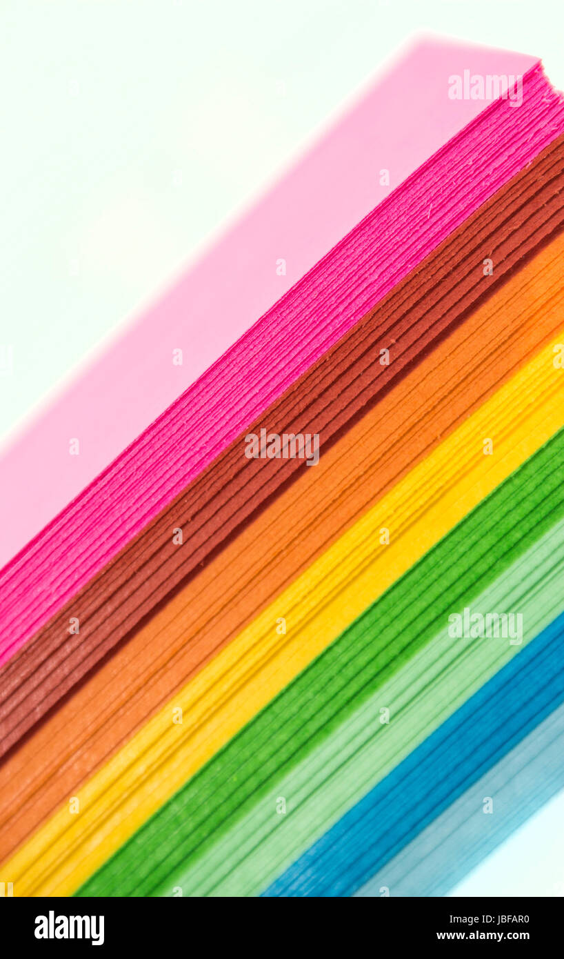 Colourful Paper isolated on white Stock Photo - Alamy
