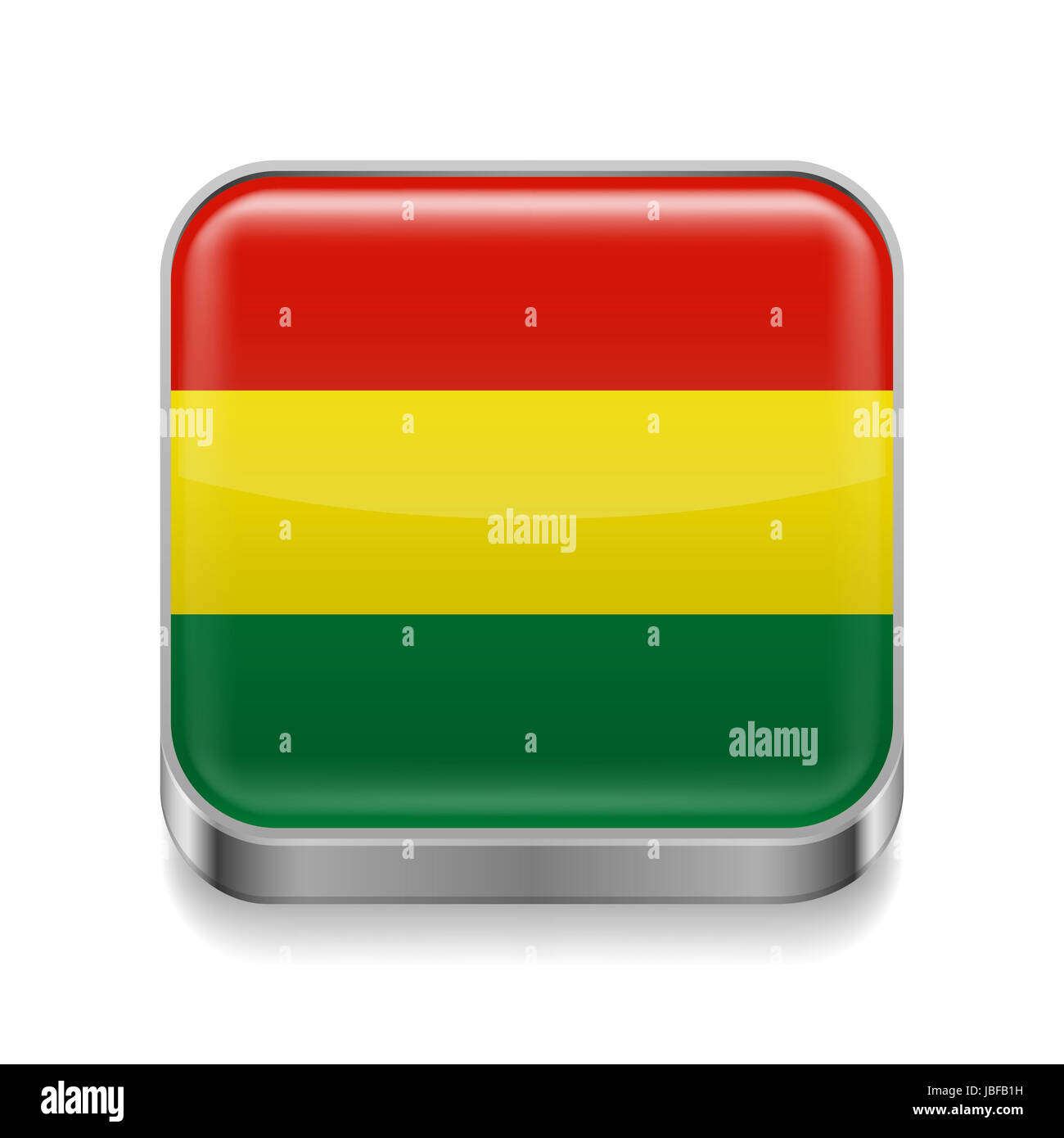 Metal square icon with Bolivian flag colors Stock Photo - Alamy