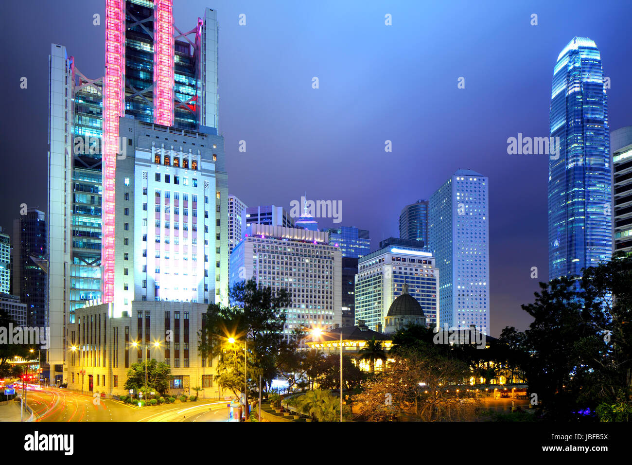 Commercial district in Hong Kong Stock Photo - Alamy