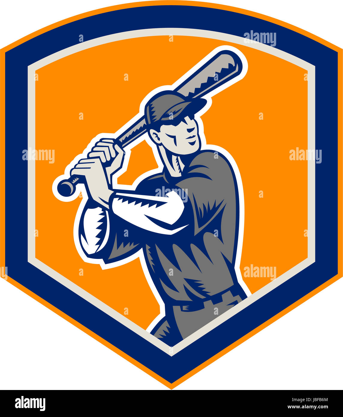 Illustration of a american baseball player batter hitter batting set ...