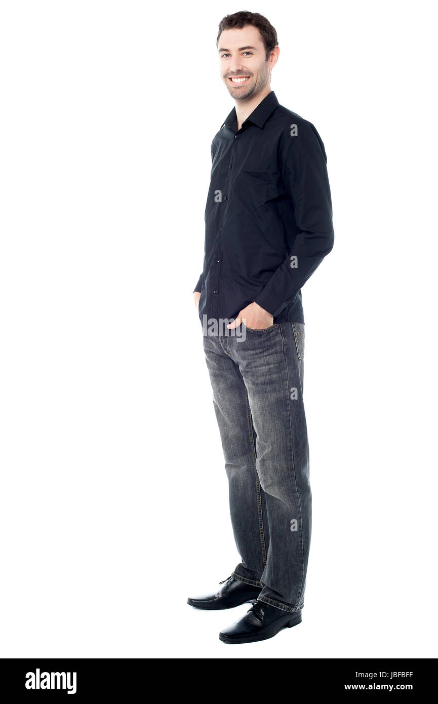 Trendy young smart smiling guy Stock Photo - Alamy