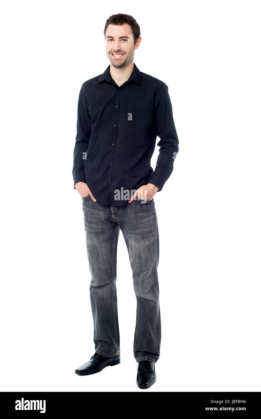 Handsome cool guy isolated over white Stock Photo - Alamy