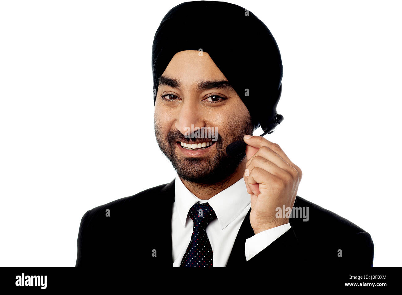 Help desk executive assisting customer Stock Photo - Alamy