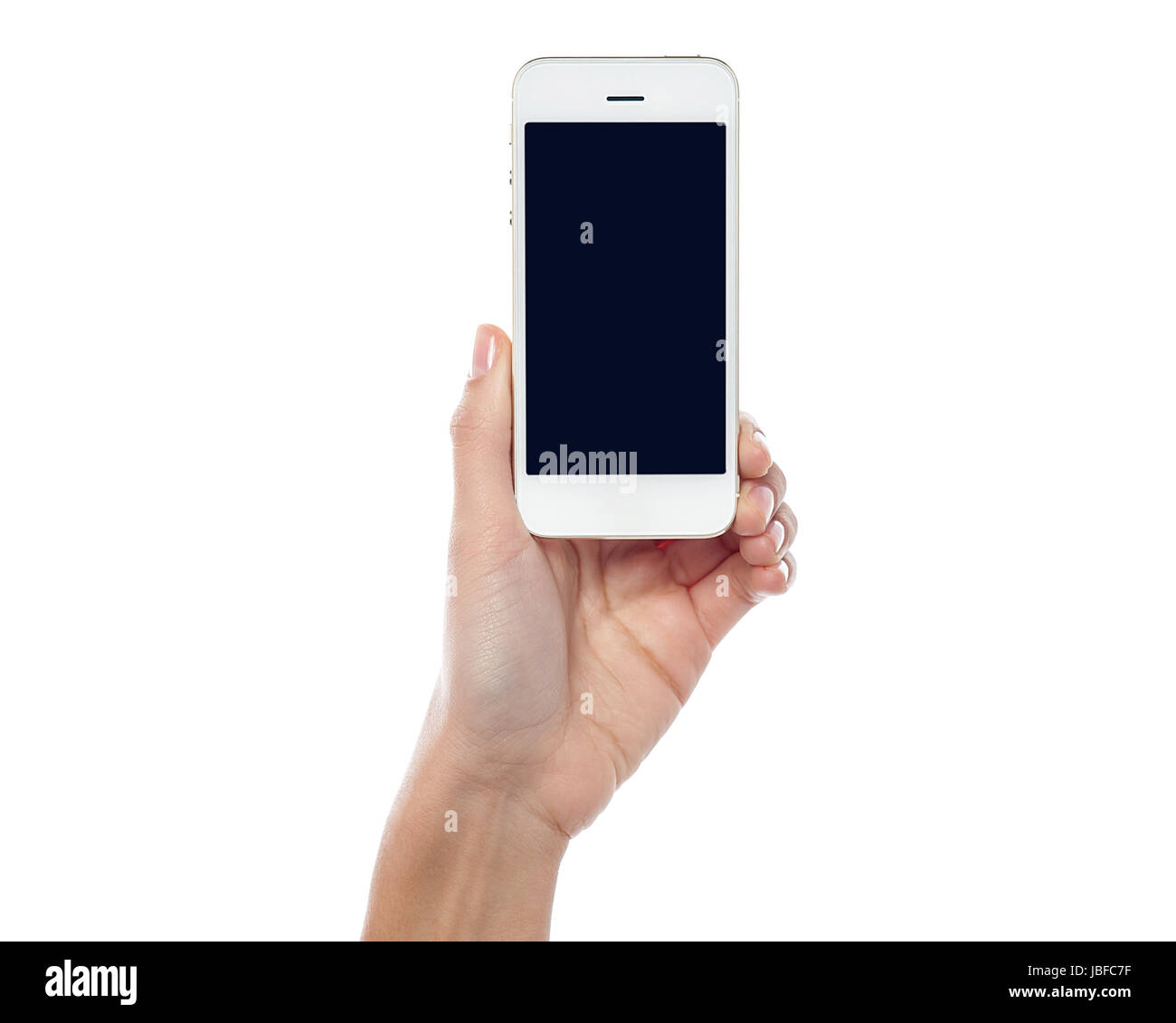 Hand displaying latest mobile handset Stock Photo - Alamy