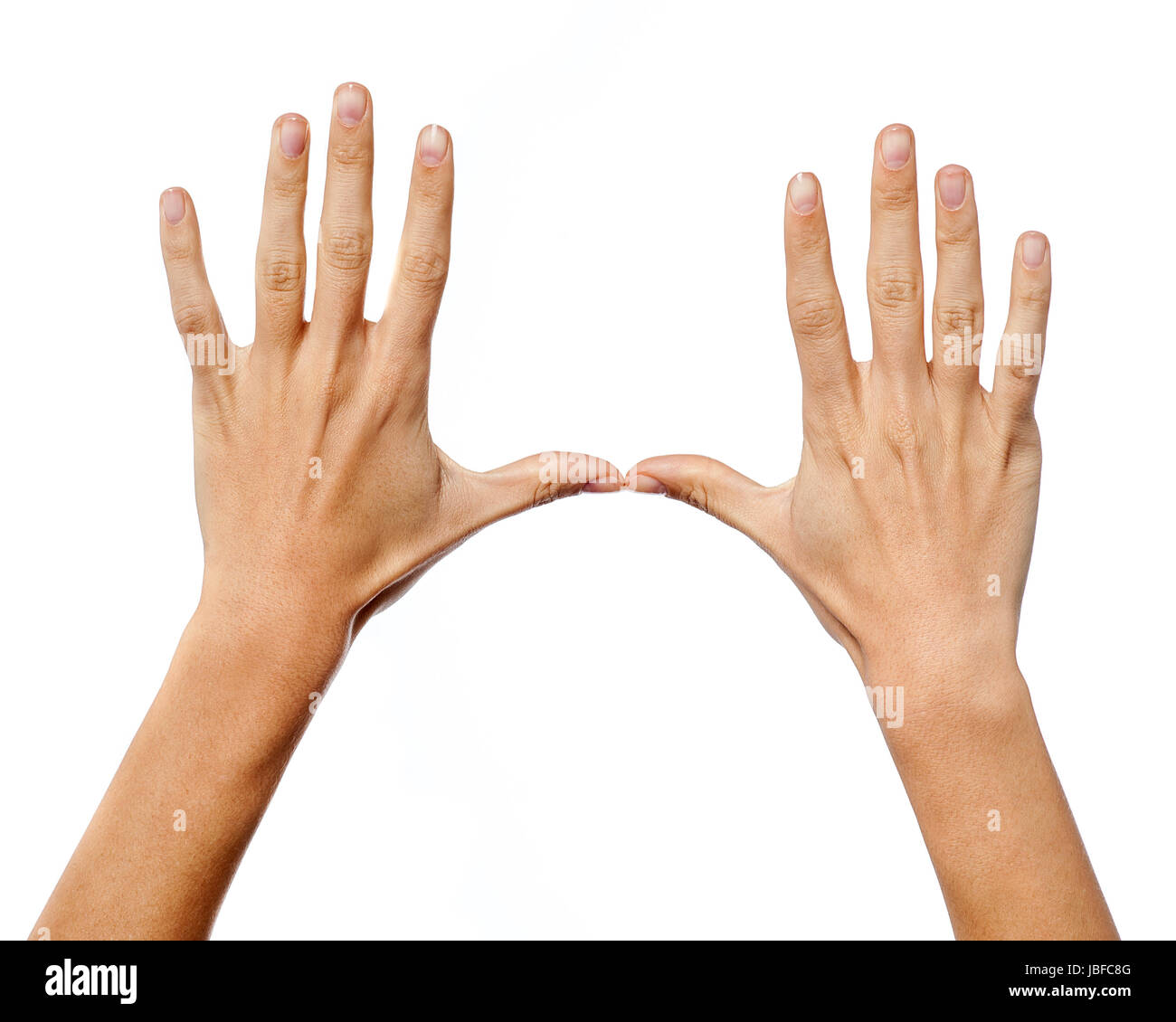 Female hands isolated on white background Stock Photo - Alamy