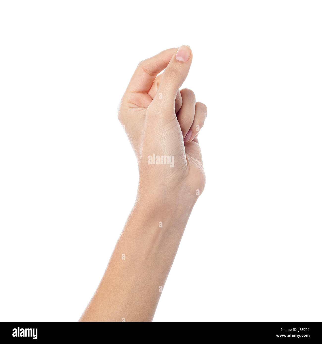 Human hand in little gesture Stock Photo - Alamy