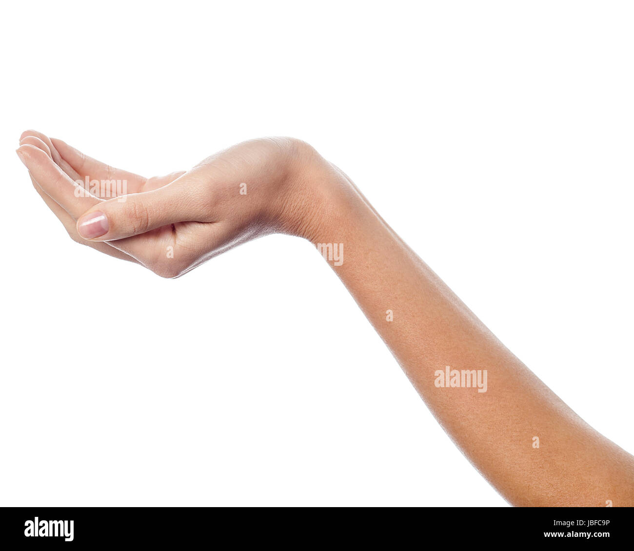 Female hand in holding gesture Stock Photo - Alamy