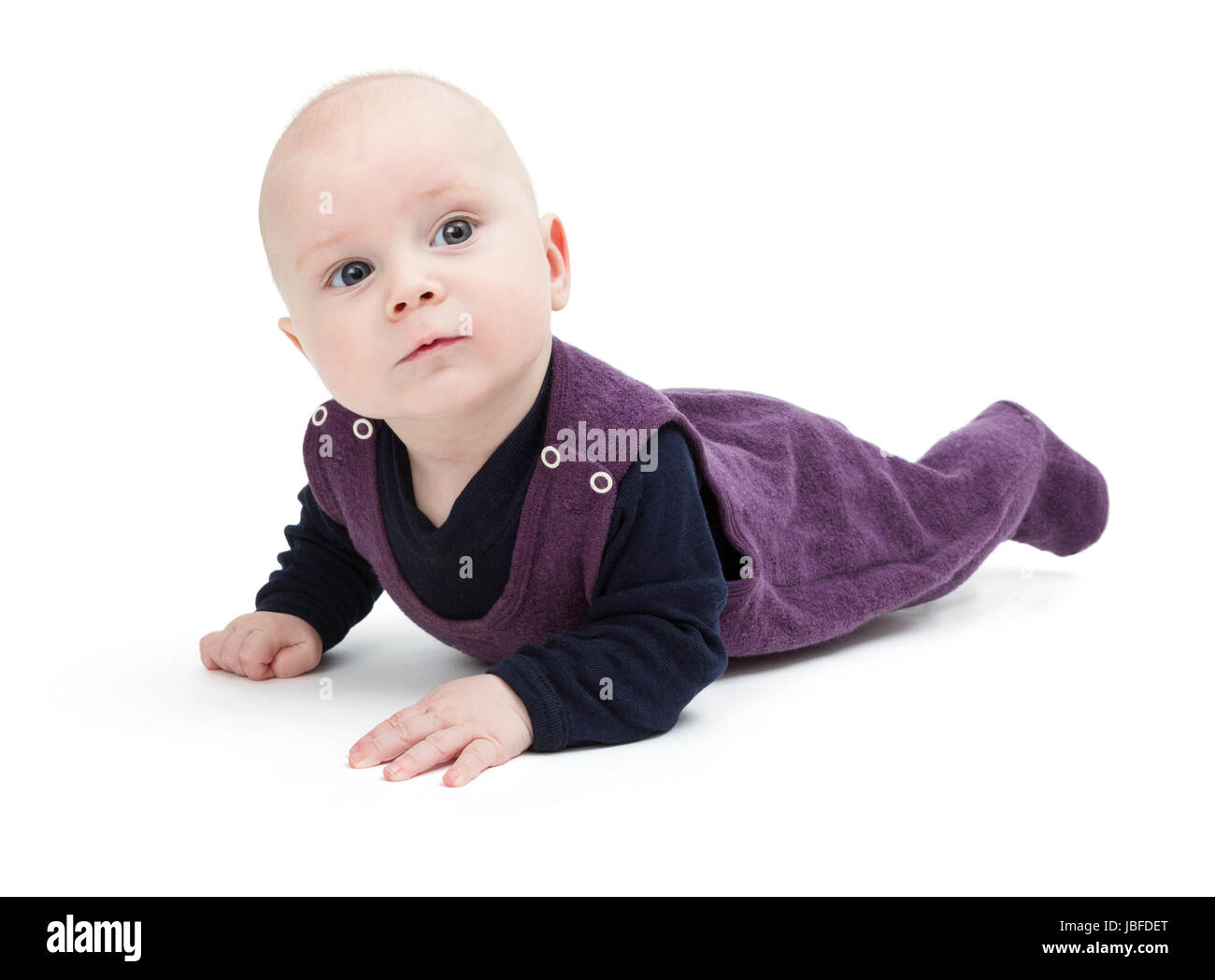 baby crawling on floor. isolated on white background Stock Photo - Alamy