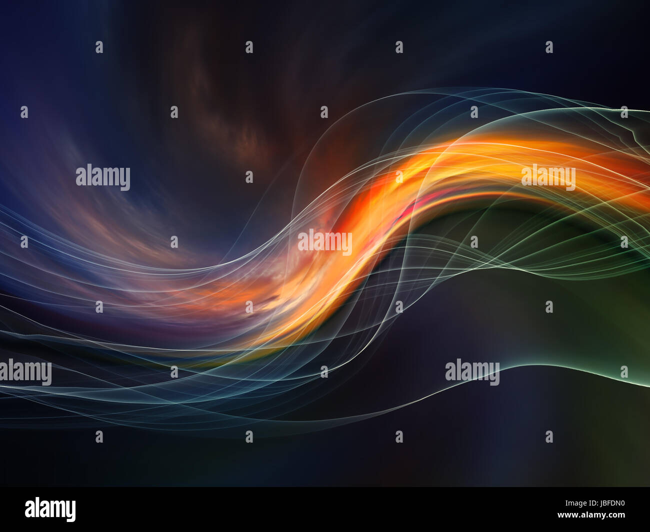 Fractal Wave series. Design composed of fractal sine waves and color as ...