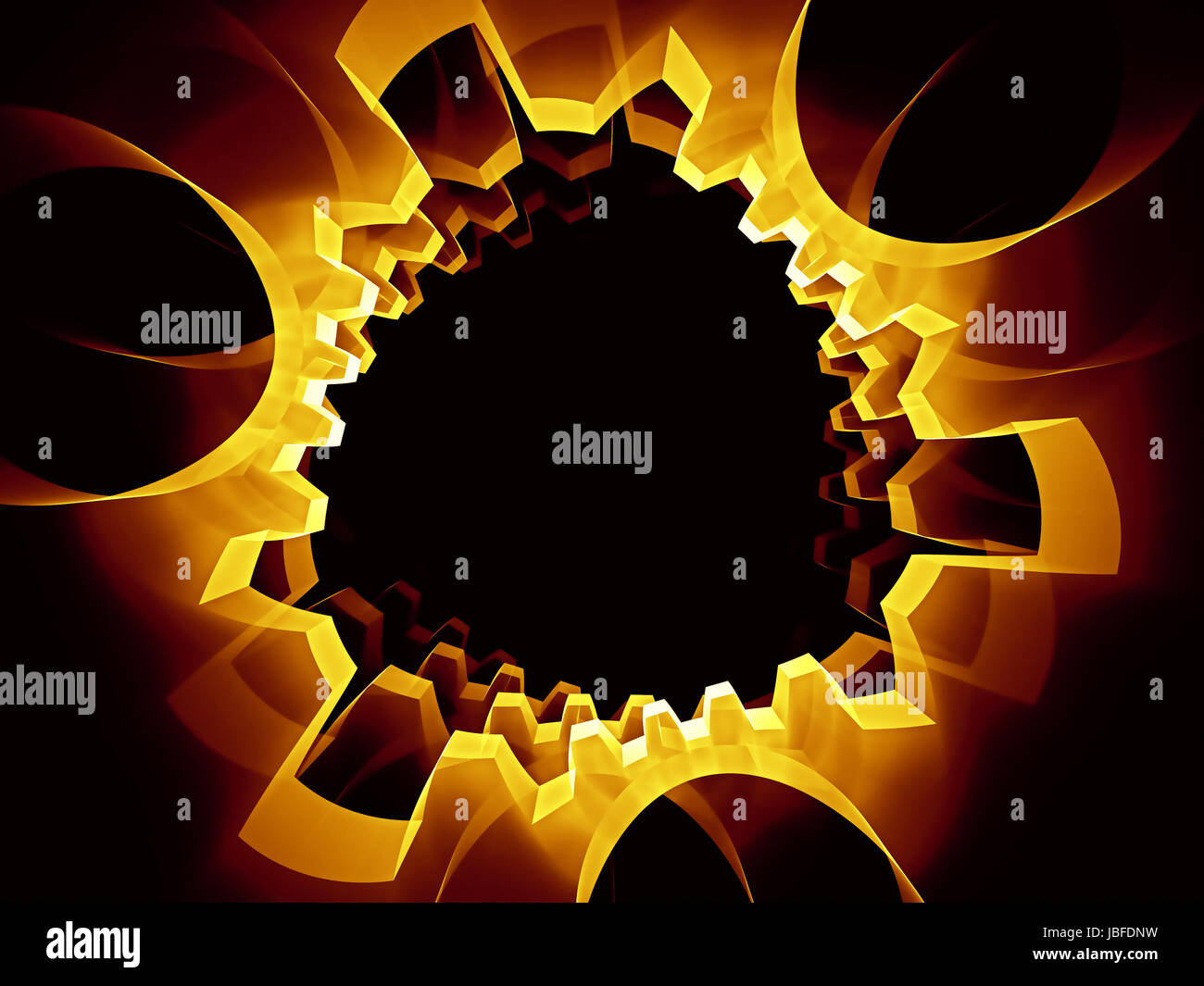 Golden Gears series. Background of golden fractal gear elements for ...