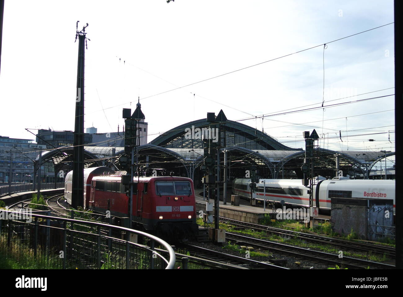 Cologne main railway station, Cologne, Germany, with ICE train and ...