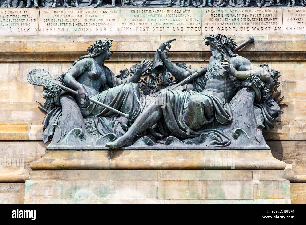 Statue germania niederwalddenkmal niederwald monument hi-res stock ...