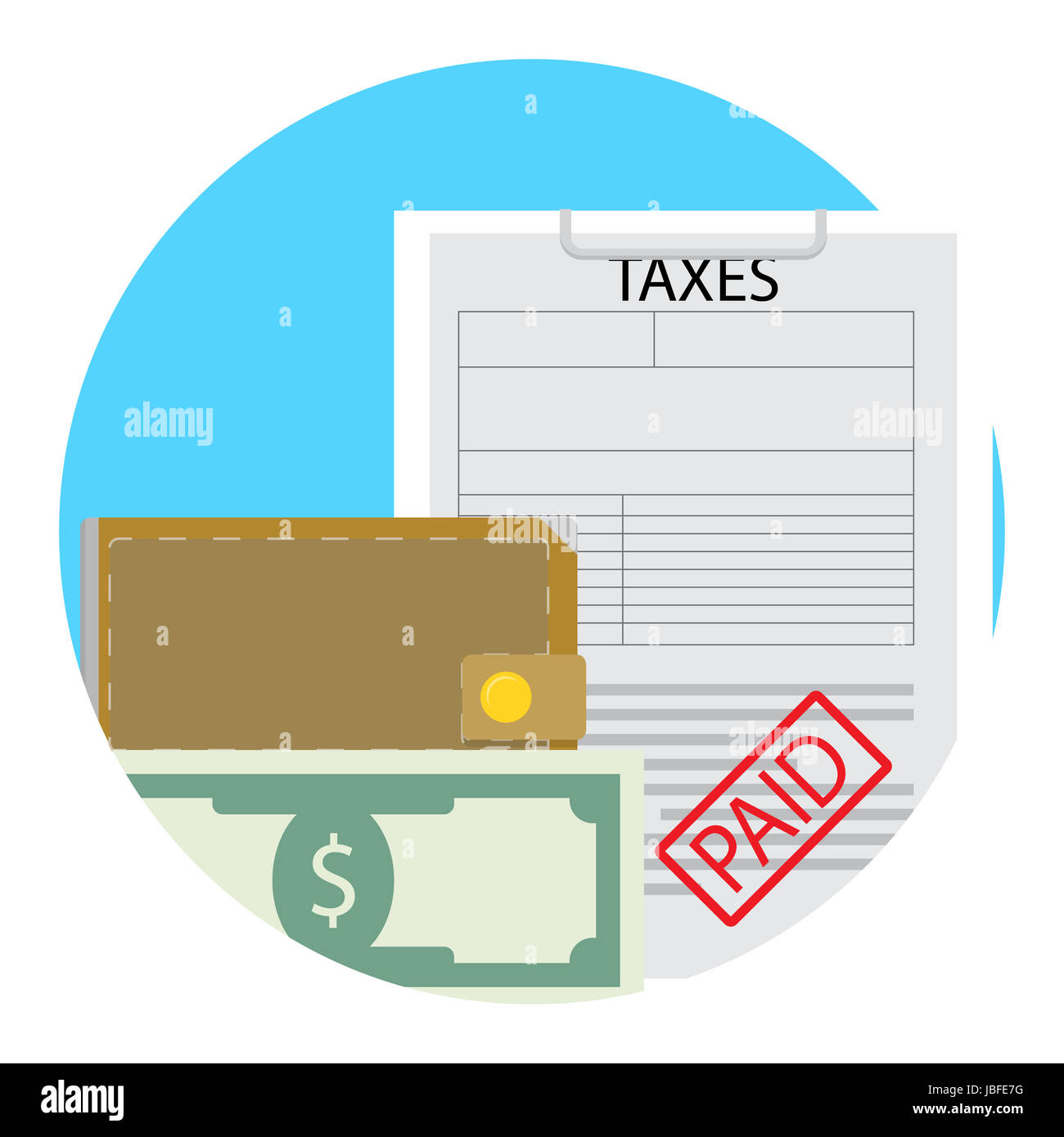 Taxes paid, money saved icon flat. Savings and save money concept ...