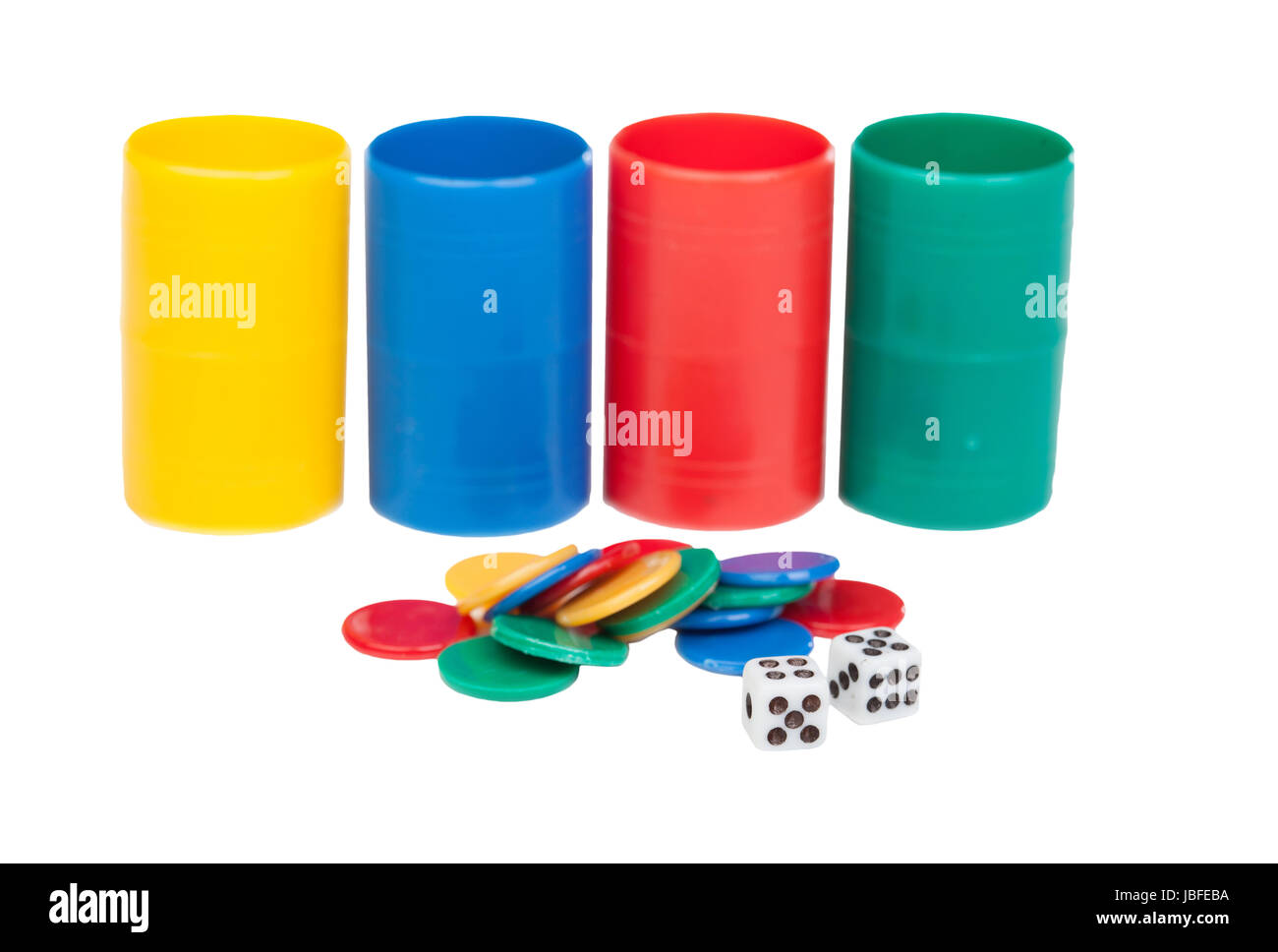 Dice and cubes for ludo game isolated on a white background Stock Photo ...