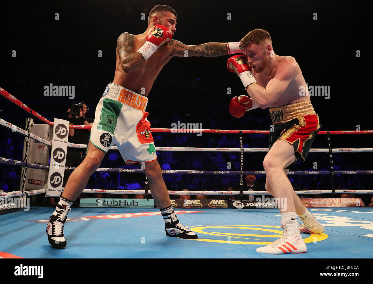 James Tennyson (right) and Ryan Doyle during their WBA International ...