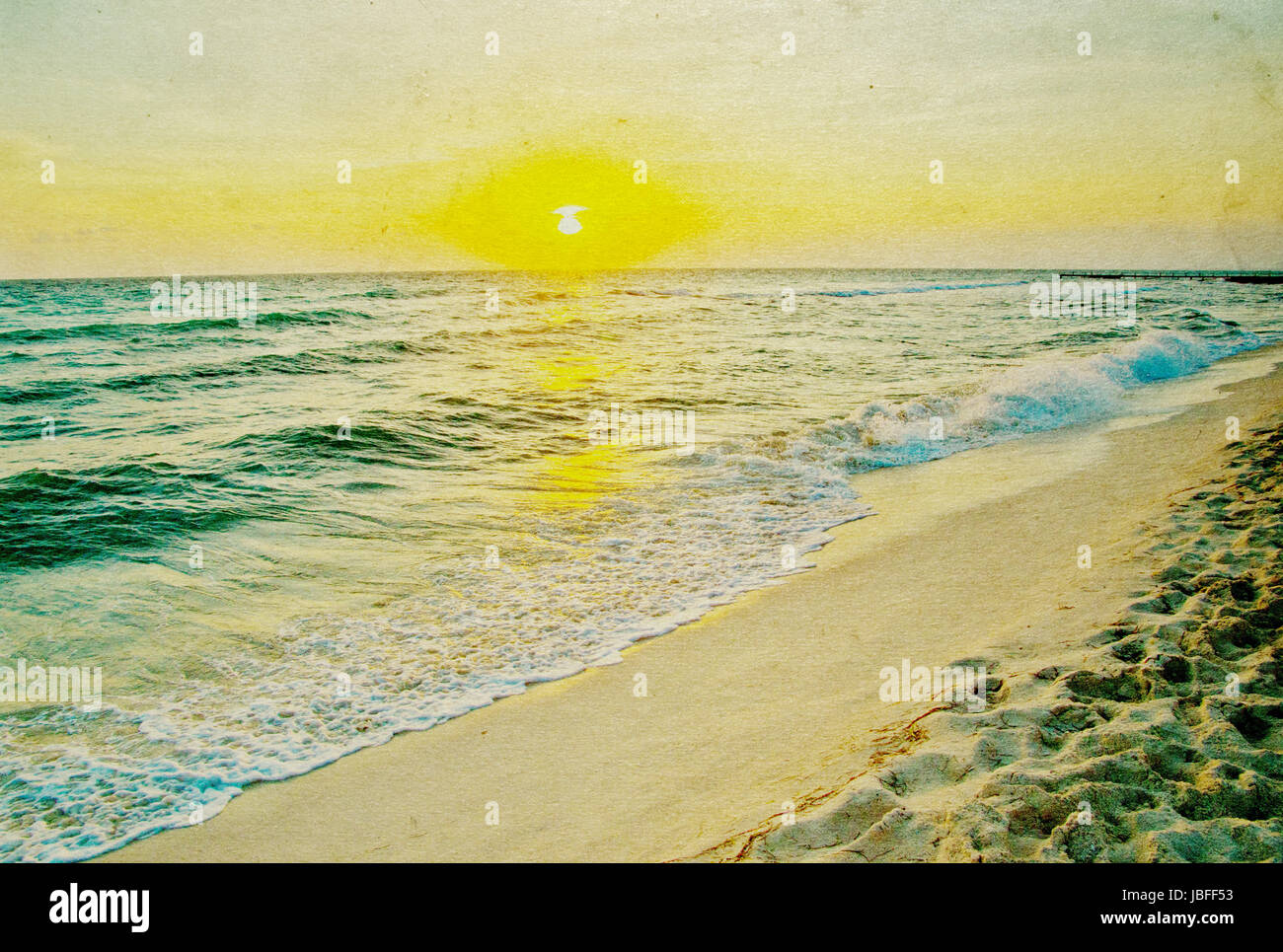 grunge image of tropical beach Stock Photo - Alamy