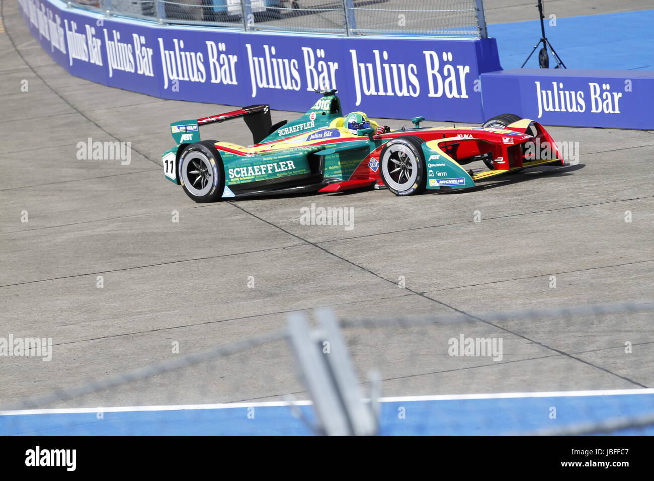 Berlin, Germany. 10th June, 2017. The photo shows an electric car on ...