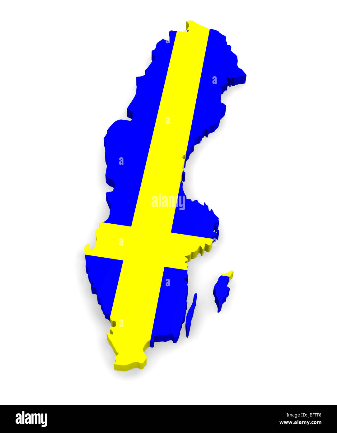 3d map of Sweden Stock Photo - Alamy