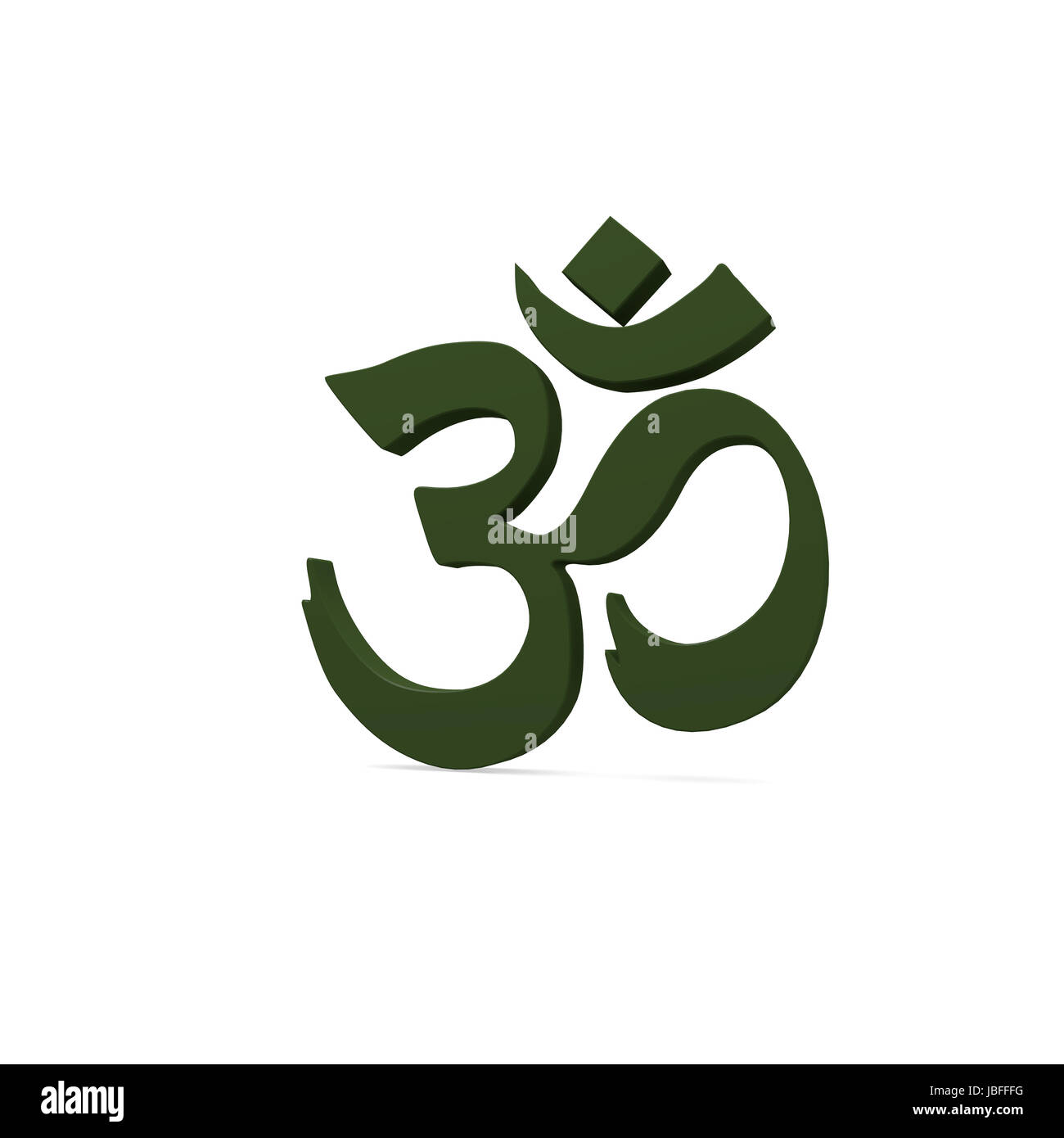 Green Om sign on a white background Stock Photo - Alamy