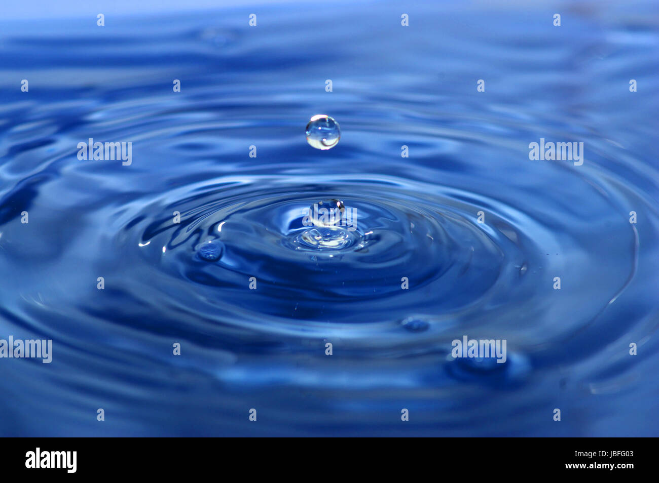 The round transparent drop of water falls downward Stock Photo - Alamy