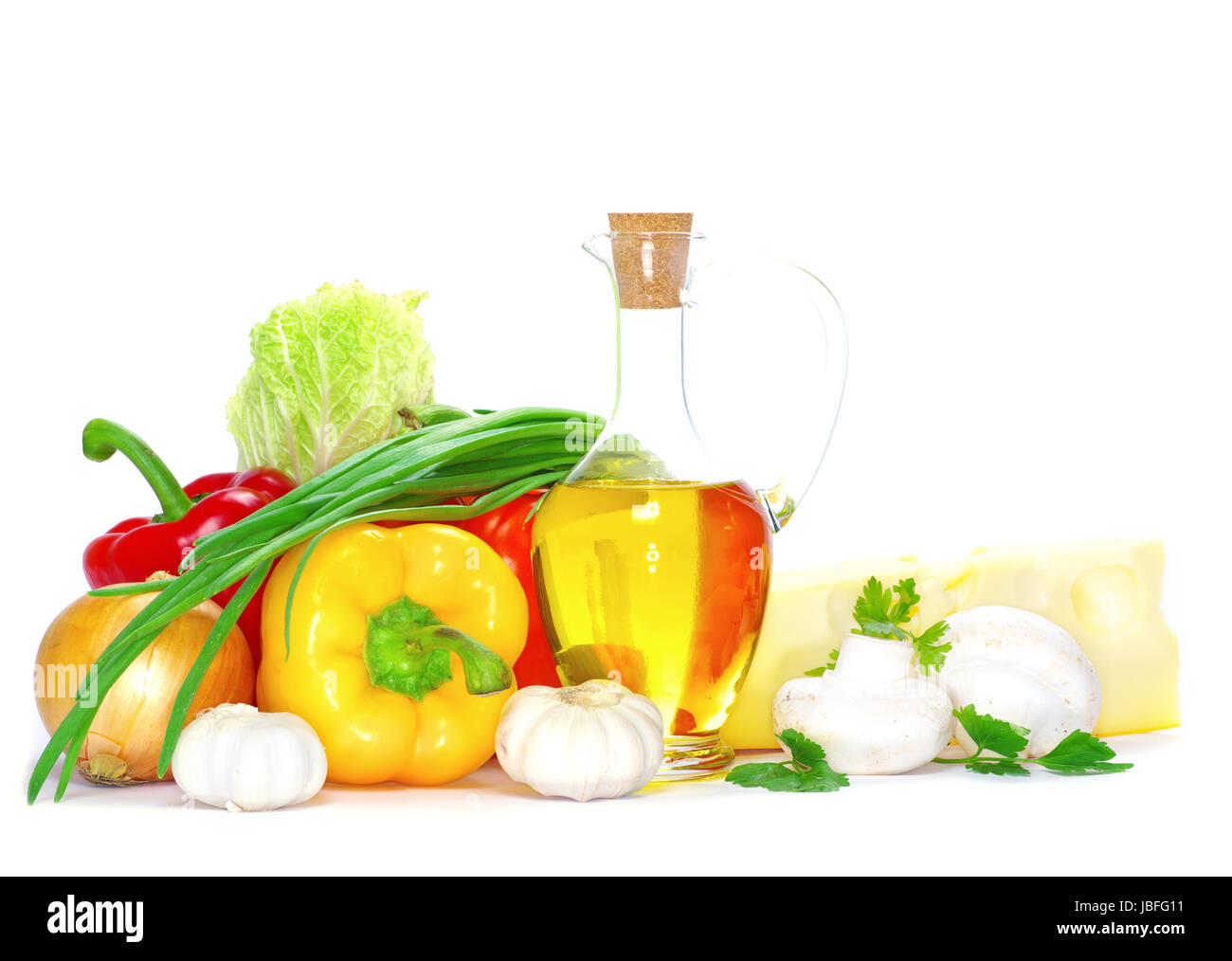 food ingredients isolated on white background Stock Photo - Alamy