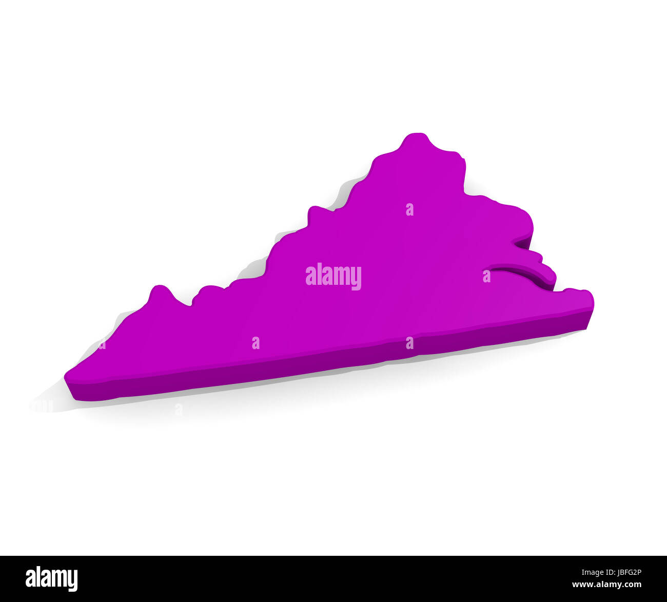 3d map of Virginia Stock Photo - Alamy