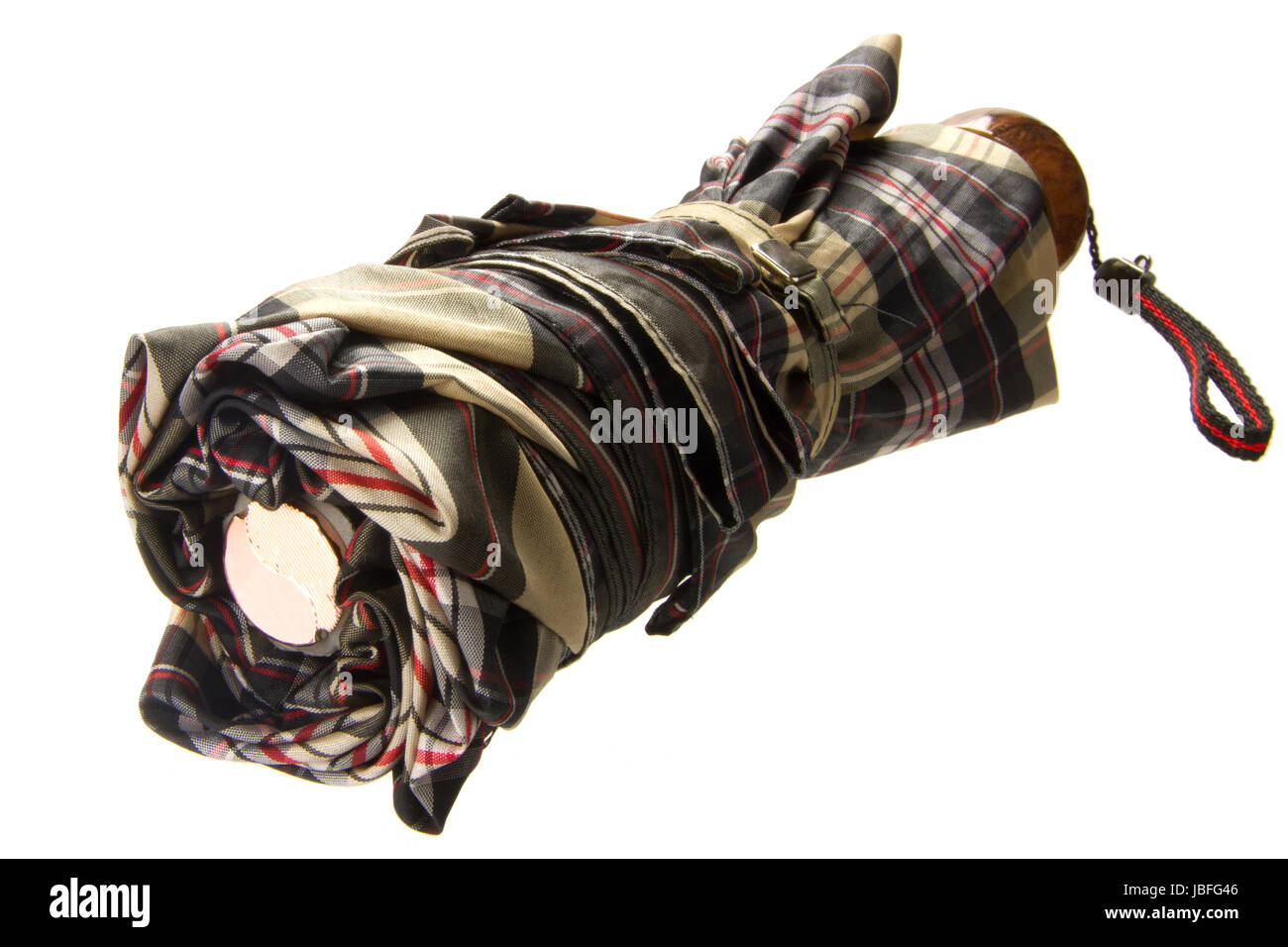 one folded umbrella isolated on the white background Stock Photo - Alamy