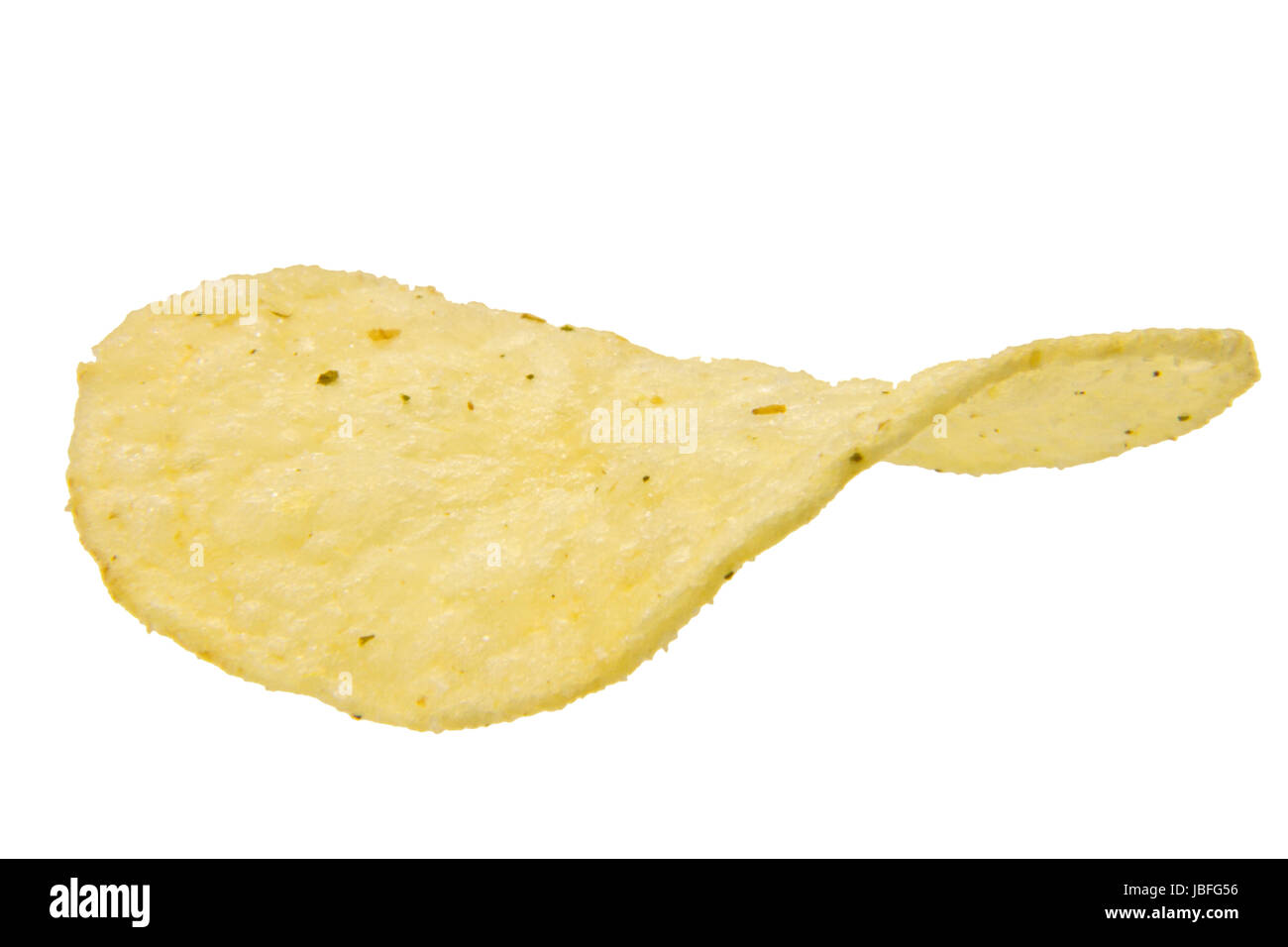 one piece of fried potato chips isolated on the white background Stock ...