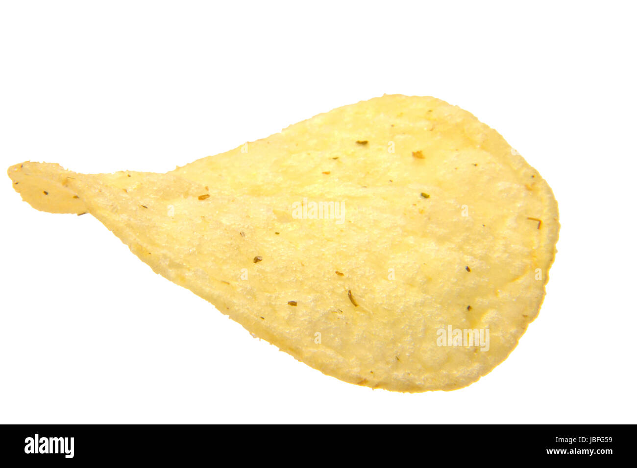 one piece of fried potato chips isolated on the white background Stock ...