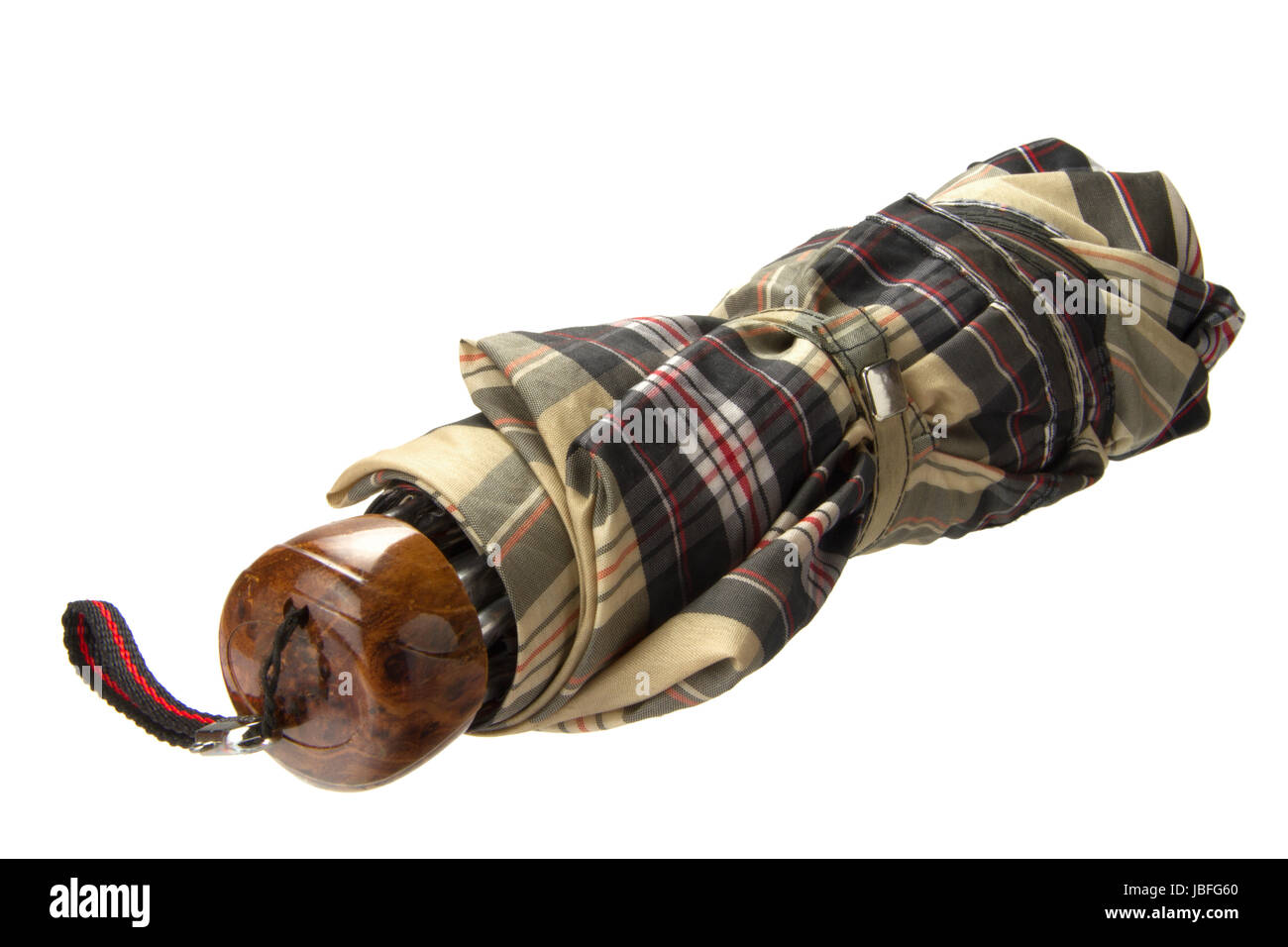 one folded umbrella isolated on the white background Stock Photo - Alamy