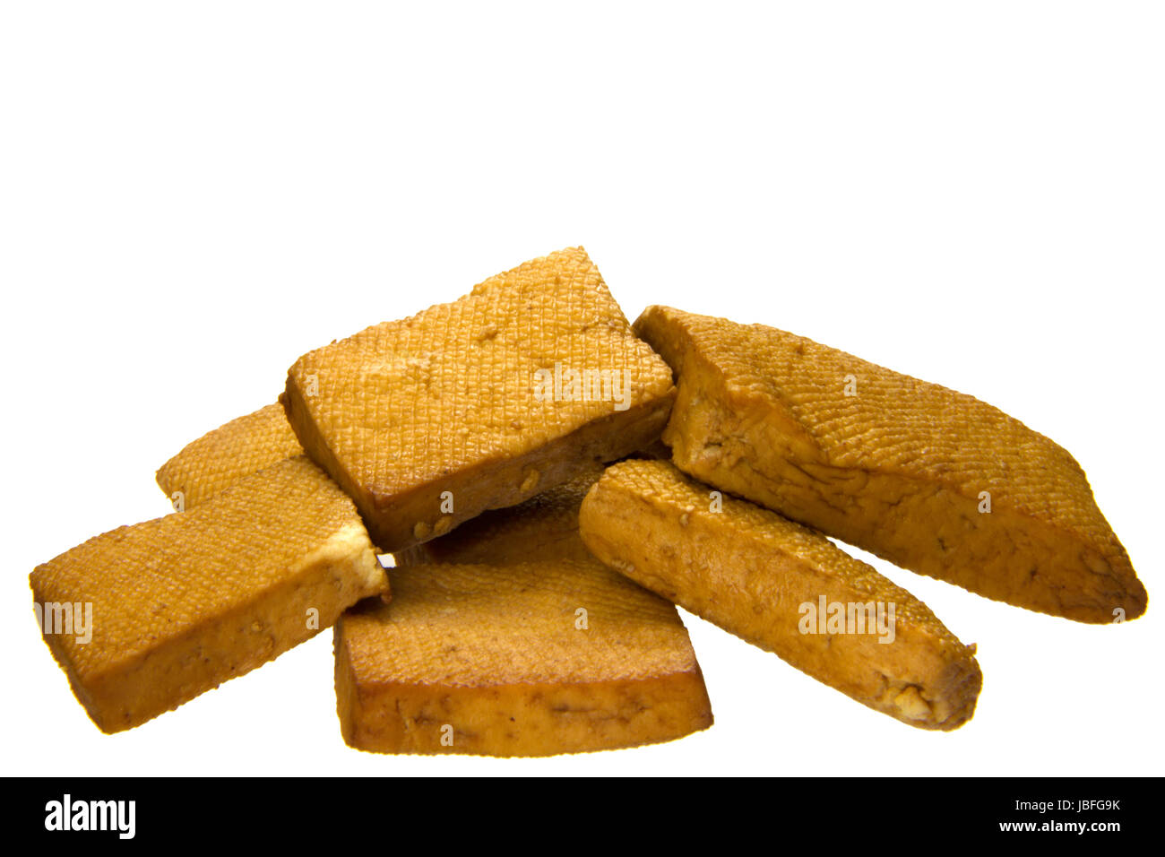 dried bean curd isolated on the white background Stock Photo - Alamy
