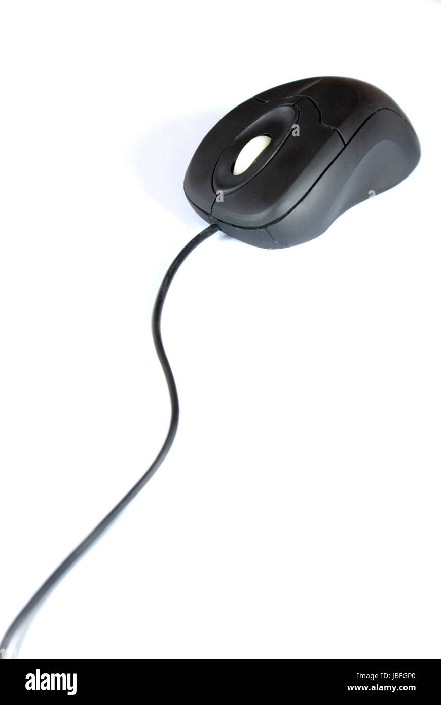 black computer mouse isolated on white Stock Photo - Alamy