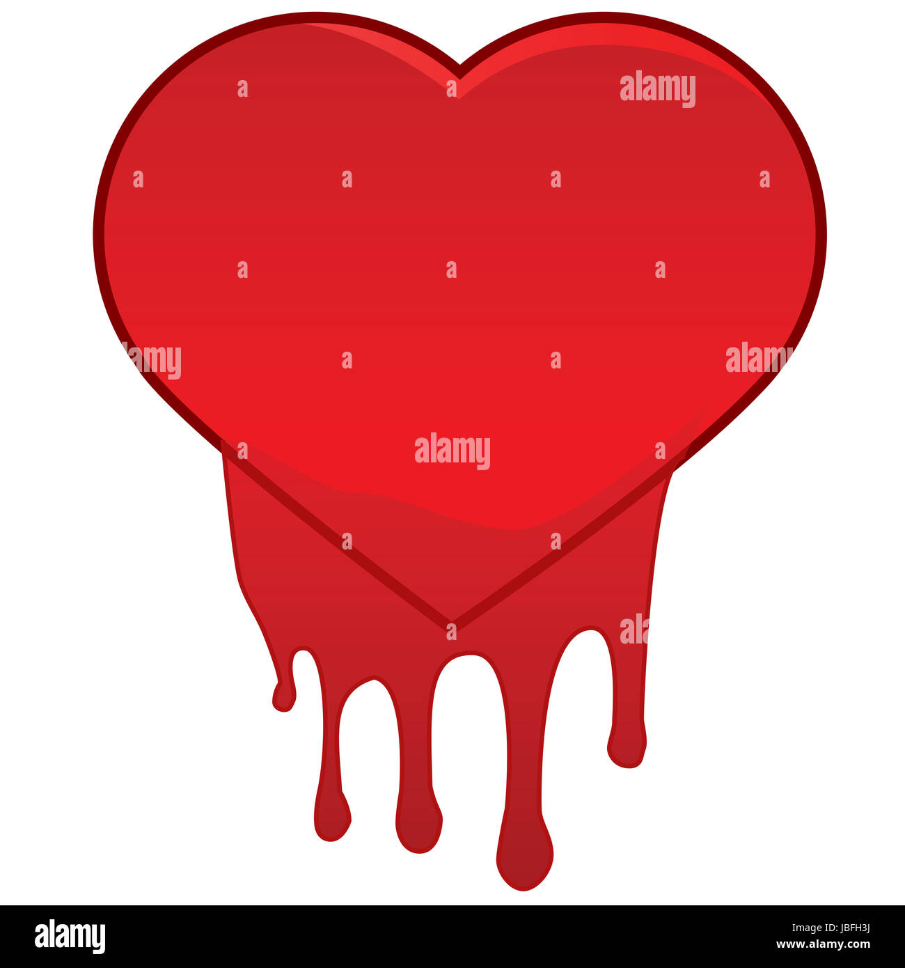 Concept illustration showing a red heart bleeding Stock Photo - Alamy