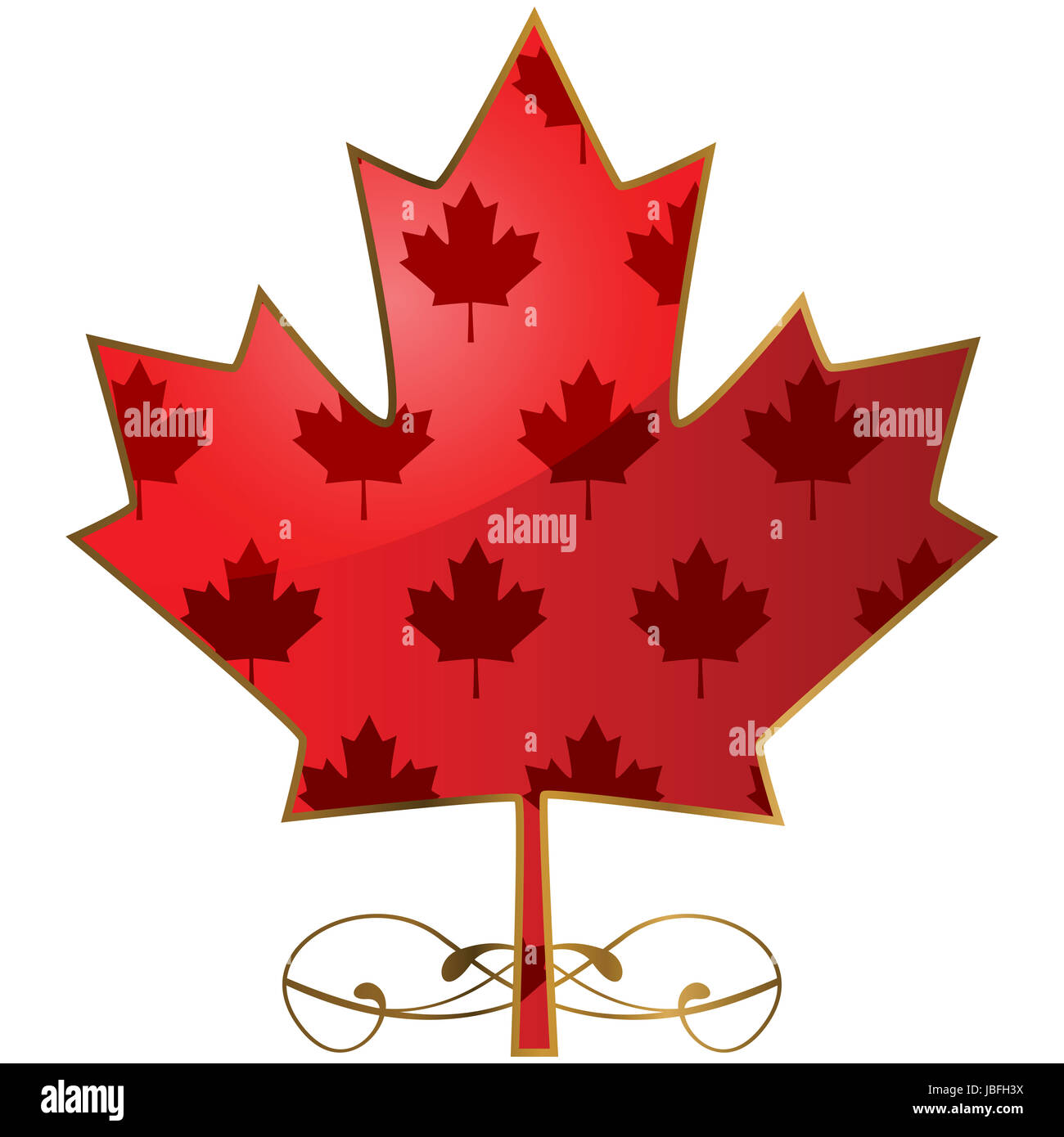 Concept illustration showing a fancy Canadian maple leaf Stock Photo ...