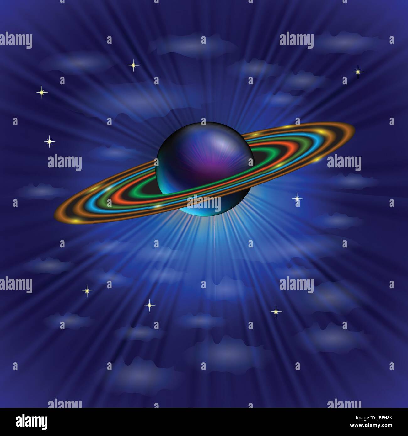 colorful illustration with planet from solar system for your design ...