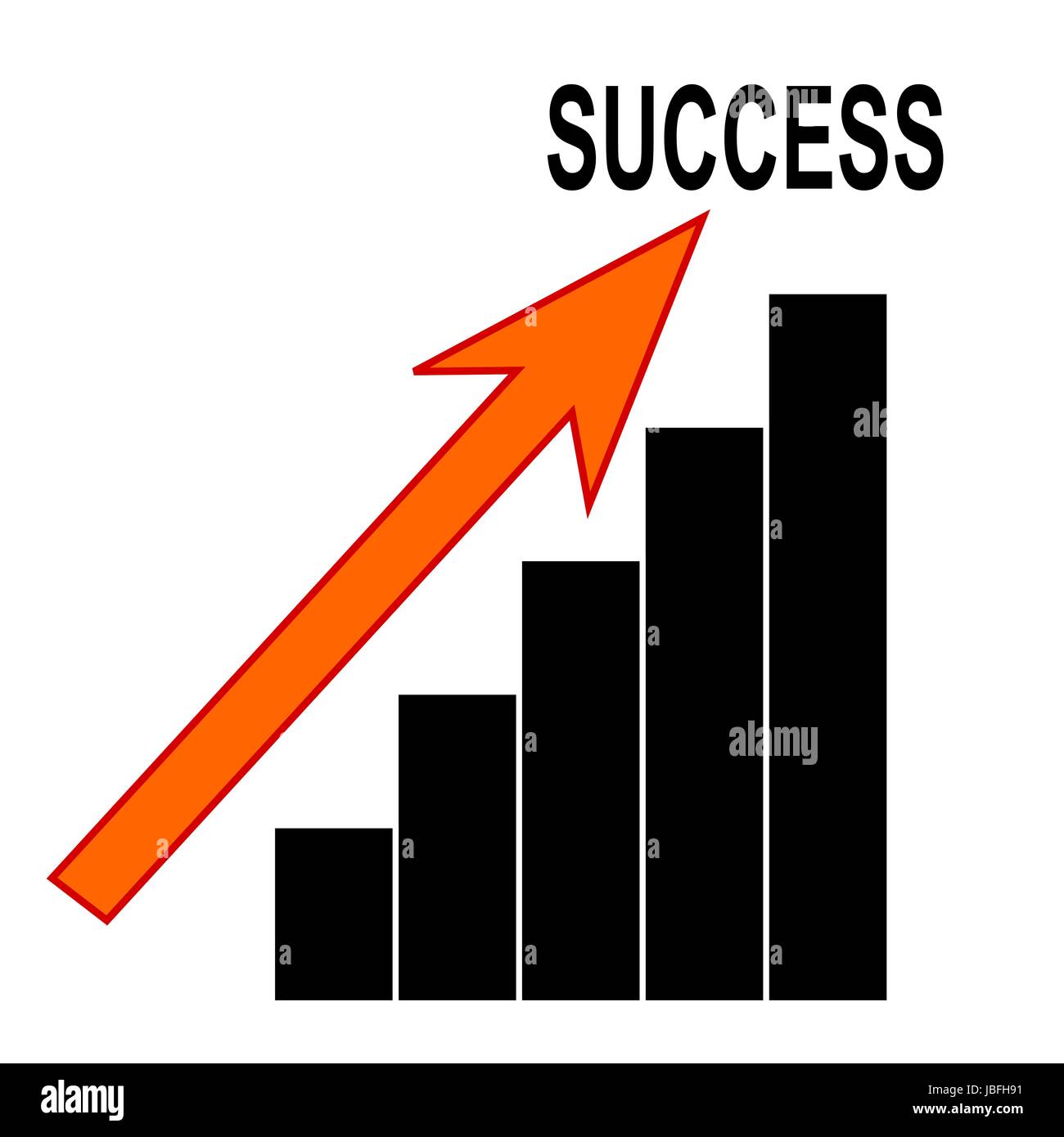 Graph with an arrow and the word success illustration Stock Photo - Alamy